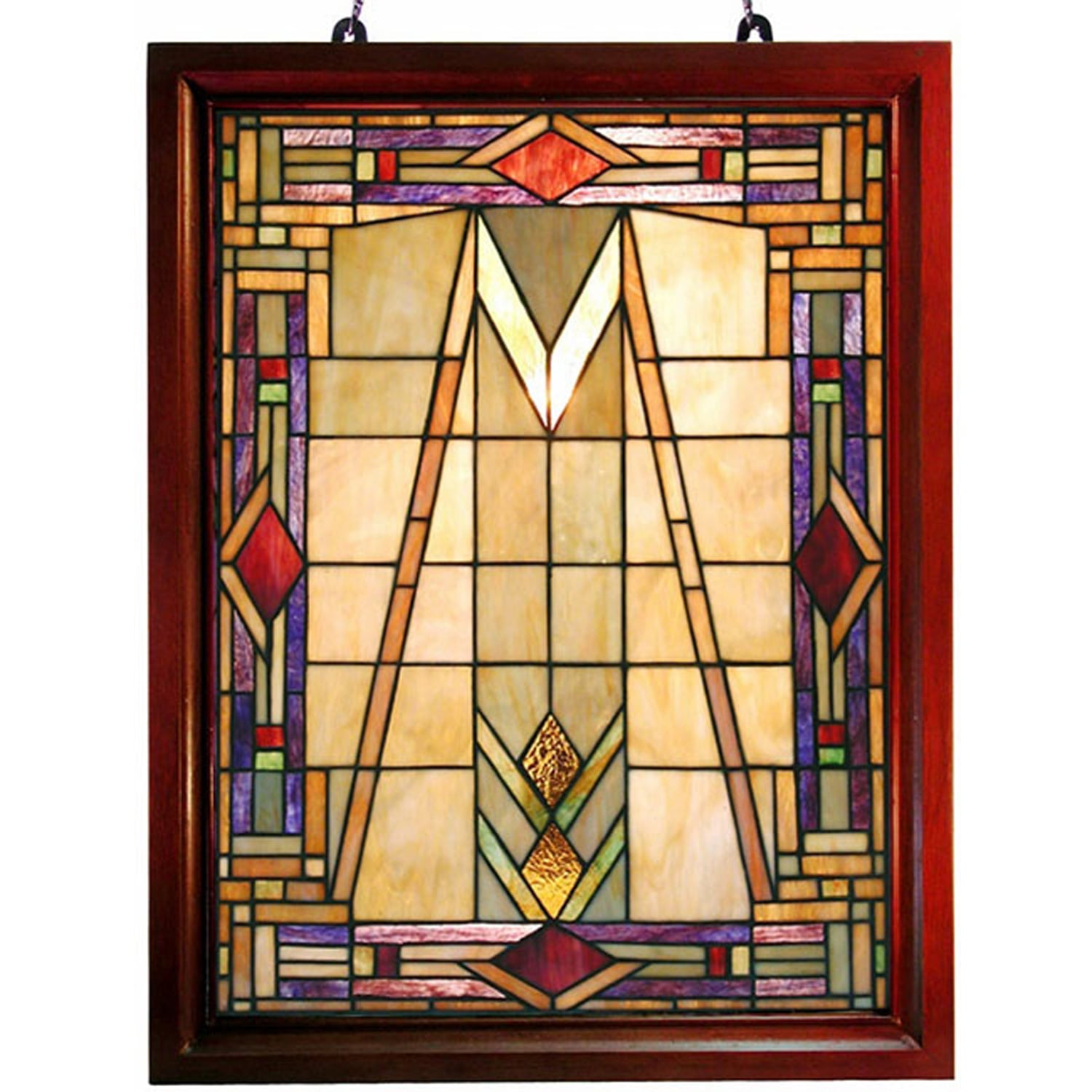 Tiffany-style Mission Glass Window Panel - Walmart.com