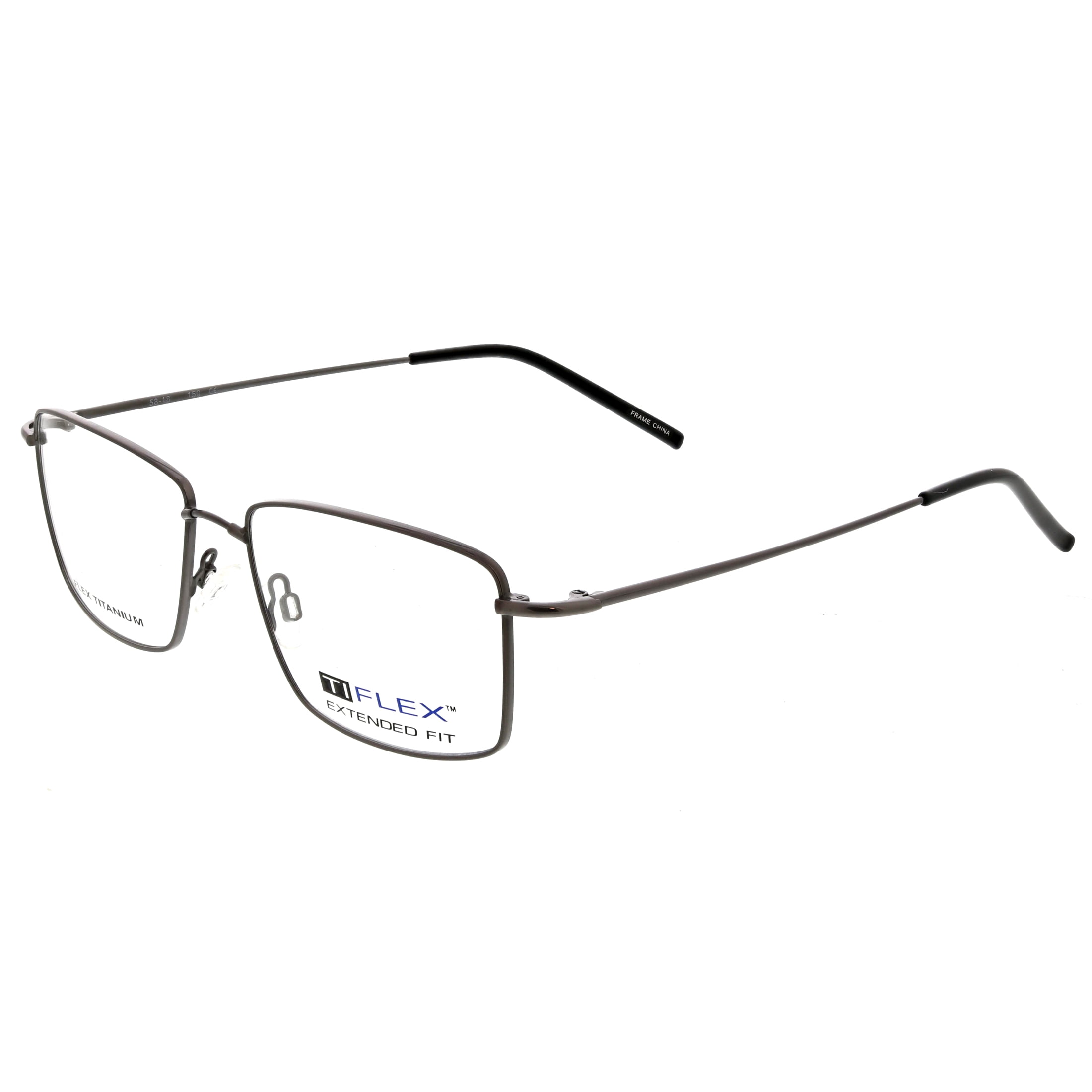 Tiflex Rectangle Eyeglass Frames, T1752, Pewter - Walmart.com