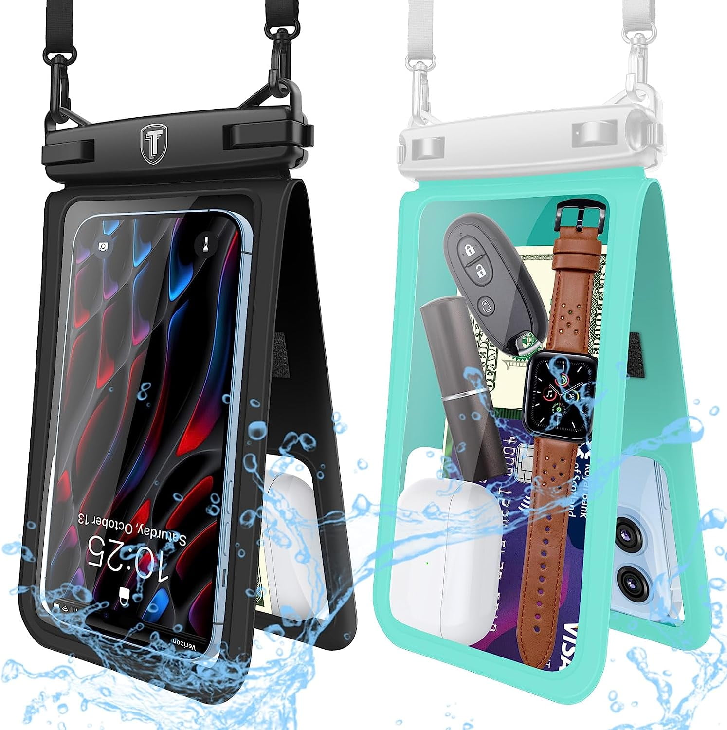 Tiflook Double Space Detachable Waterproof Phone Case [2-Pack] IPX8 ...