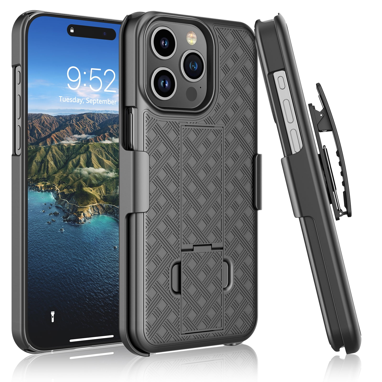 Tiflook For iPhone 15 6.1" Case Holster Clip [Tstraw] Hard Shell ...