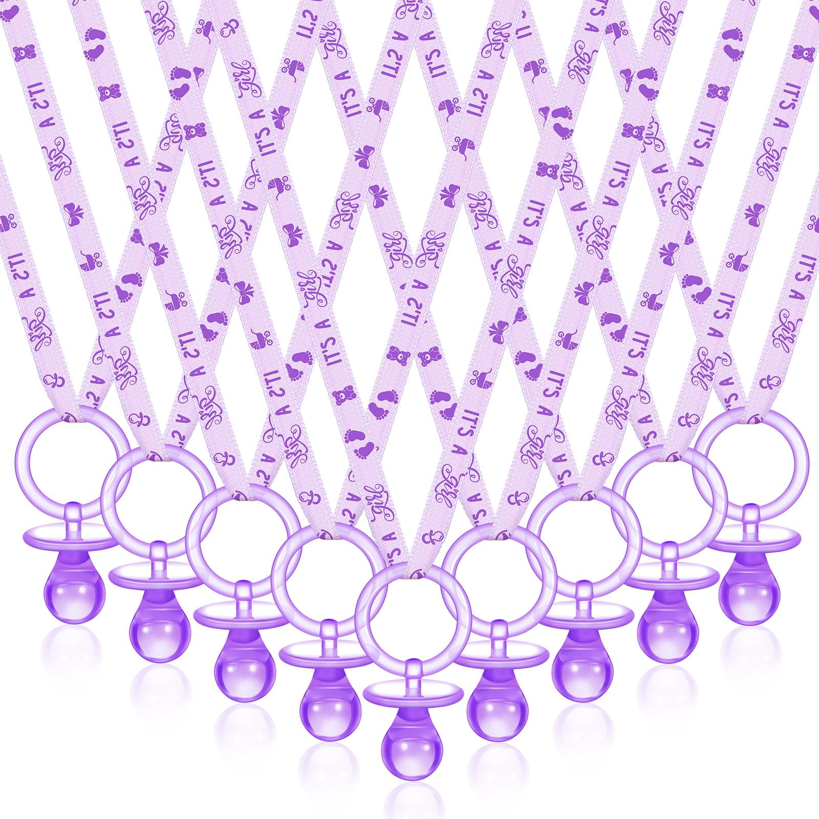 Tigeen 36 Pcs Baby Shower Pacifiers Necklace Acrylic Baby Pacifiers ...