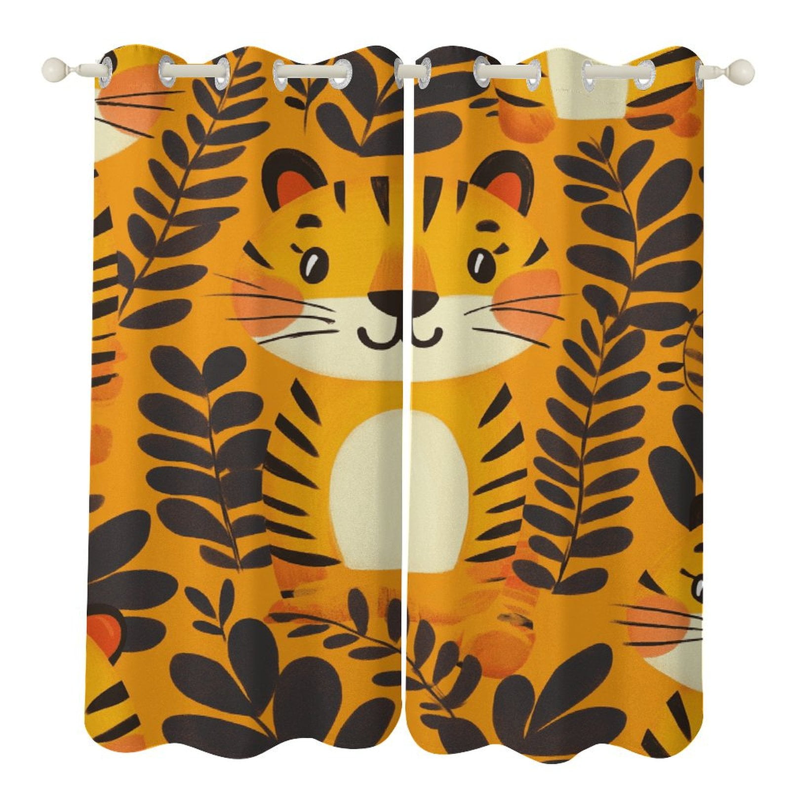 Tiger (10) Blackout Window Curtains for Bedroom Living Room Kicthen ...