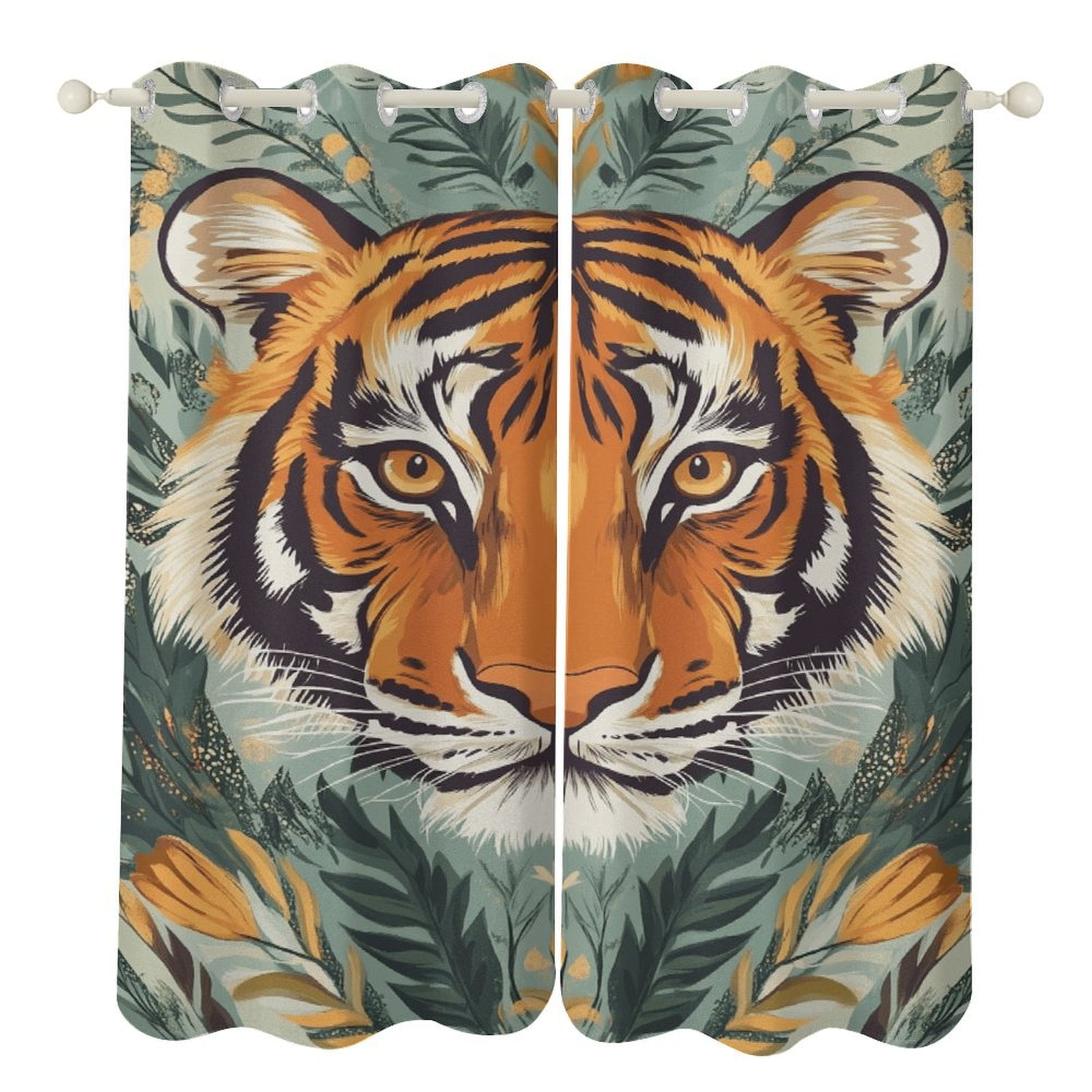 Tiger (2) Blackout Window Curtains for Bedroom Living Room Kicthen High ...