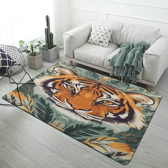 Tiger (2) Carpet Style Living Room Bedroom Rug Modern 3d Entry Door ...