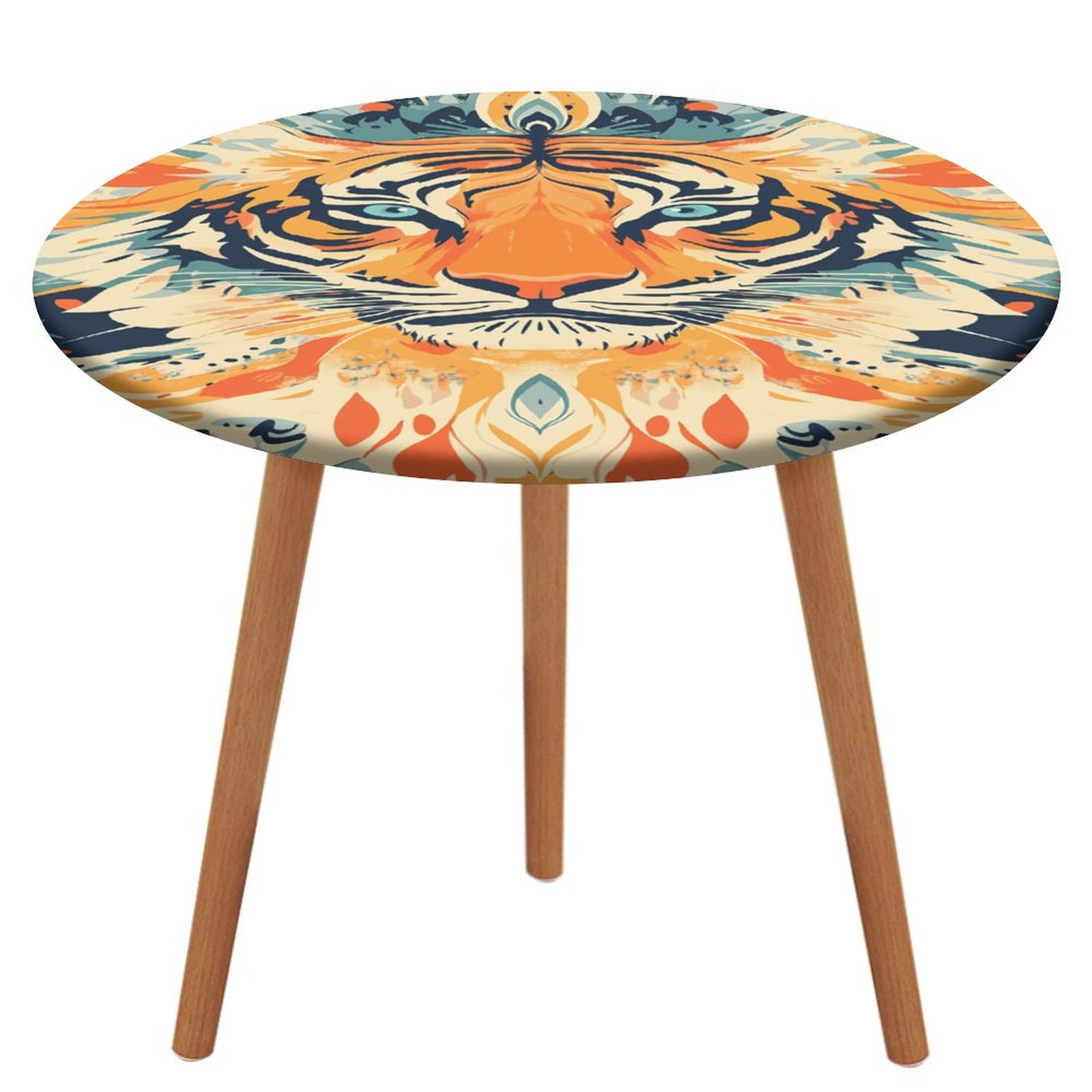 Tiger (25) Tablecloth Round Elastic Fitted Waterproof Table Cover Cloth ...