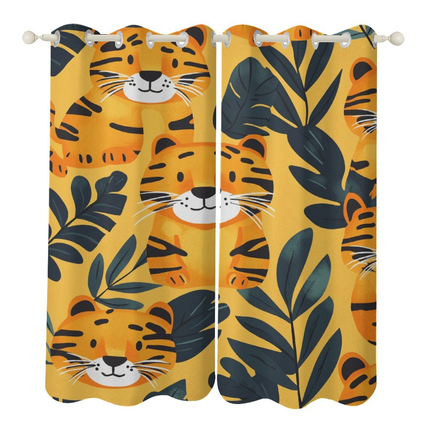 Tiger (8) Blackout Window Curtains for Bedroom Living Room Kicthen High ...