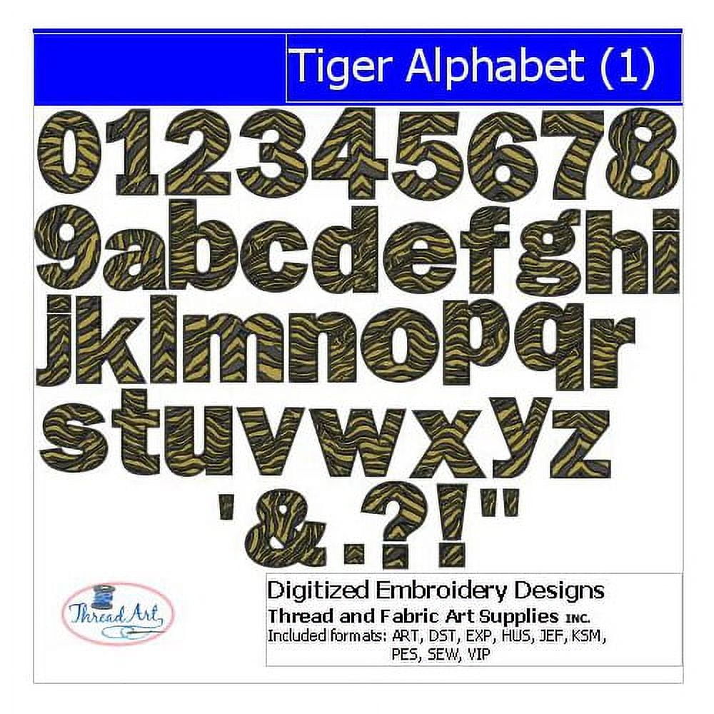 Tiger Alphabet(1) Embroidery Designs - All Popular Formats Included ...
