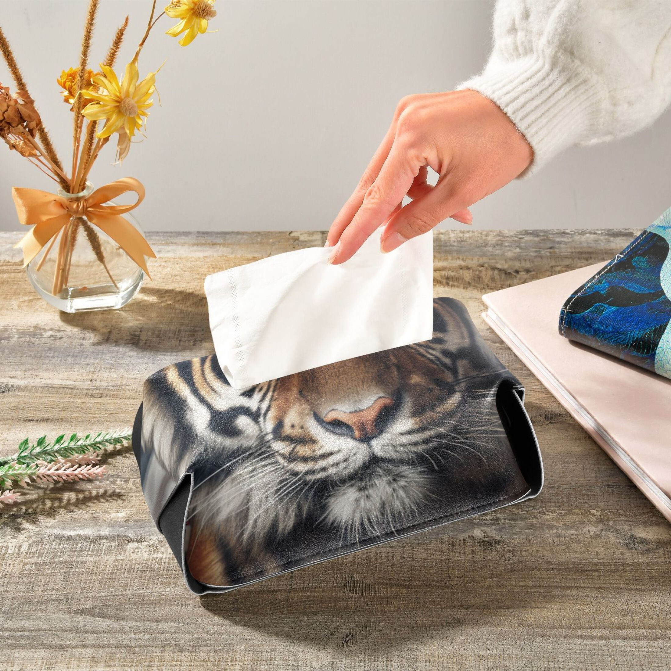 Tiger American Flag Napkin Dispenser Leather Paper Napkins Holders ...