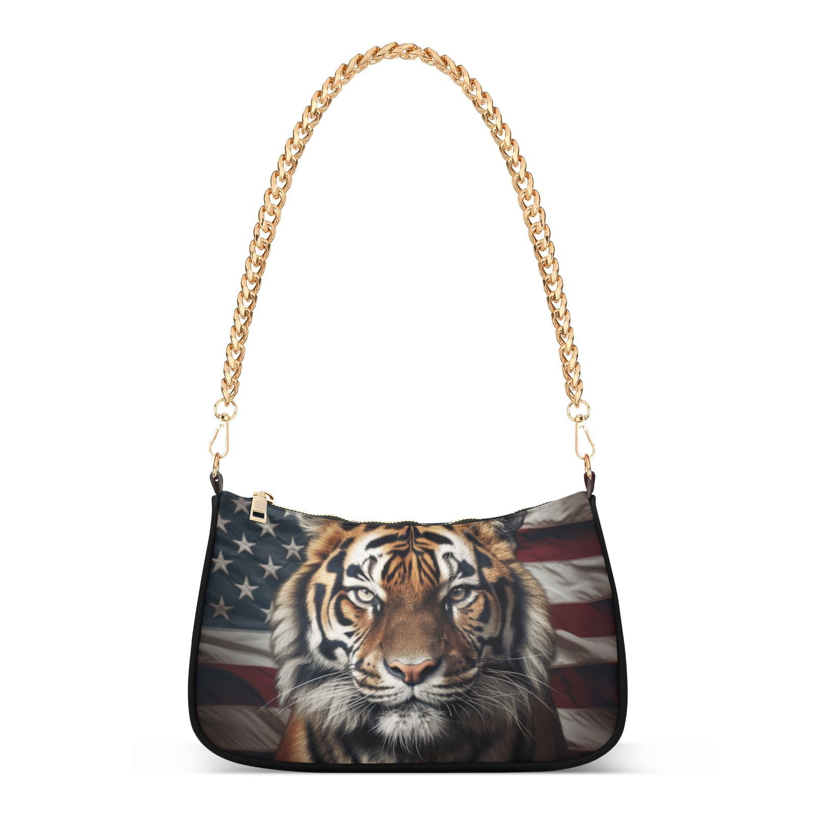 Tiger American FlagWomen Small Shoulder Bag Crossbody Tote Hobo Bags ...