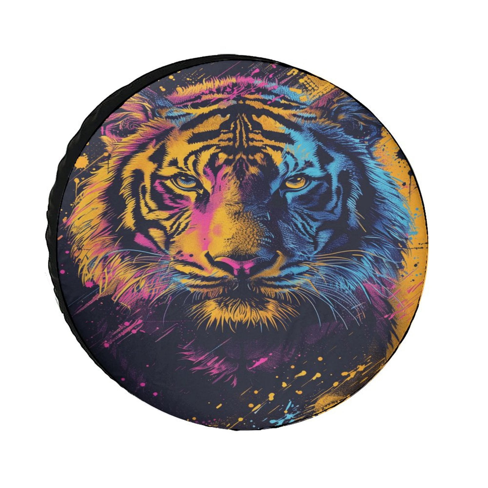 Tiger Animal Graffiti Spare Tire Cover for Trailer, Waterproof Oxford ...