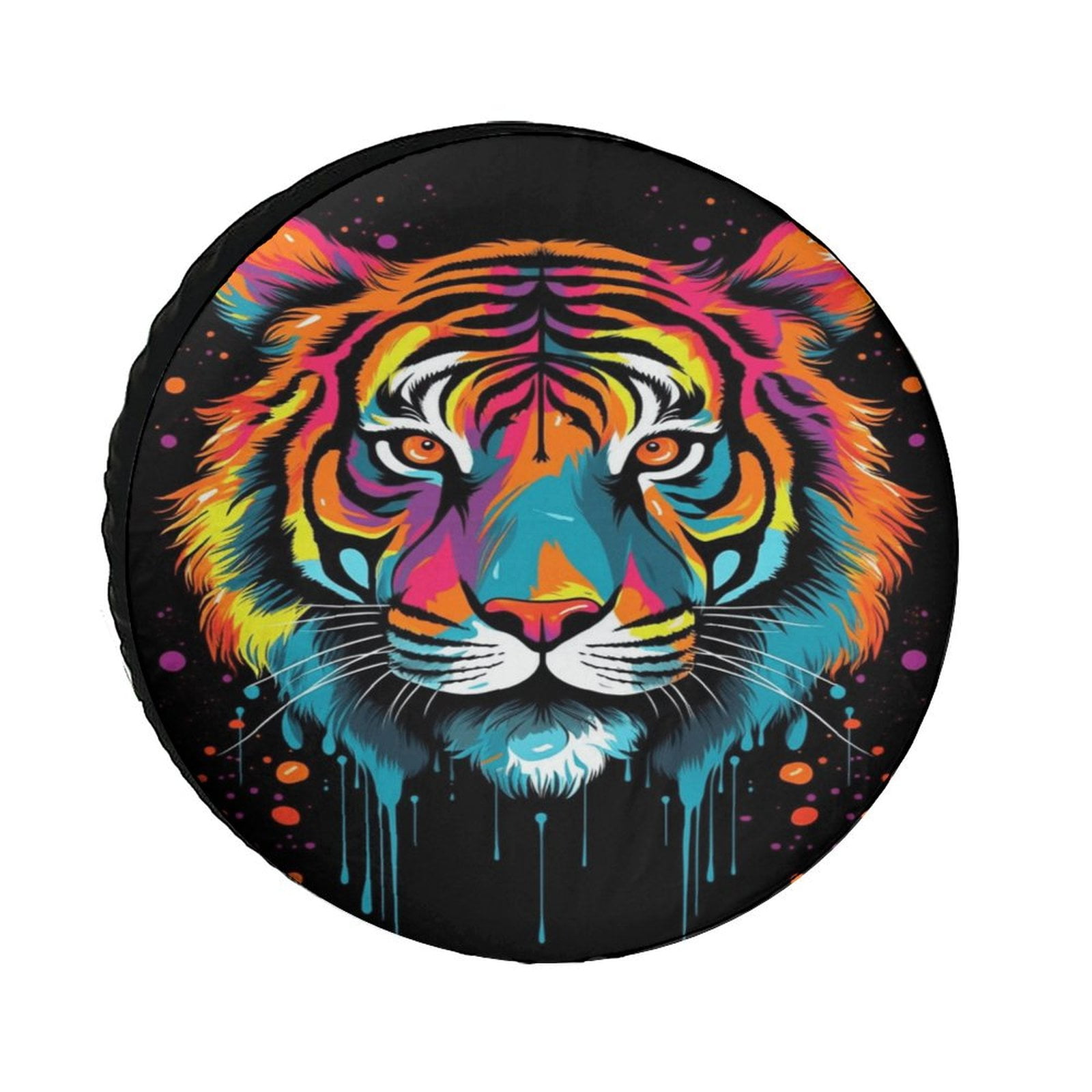 Tiger Animal Graffiti Spare Tire Cover for Trailer, Waterproof Oxford ...