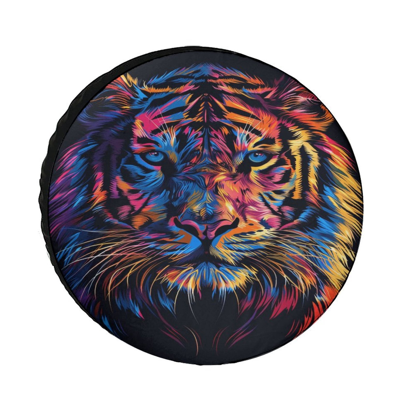 Tiger Animal Graffiti Spare Tire Cover, Universal Wheel Tire Cover Dust ...