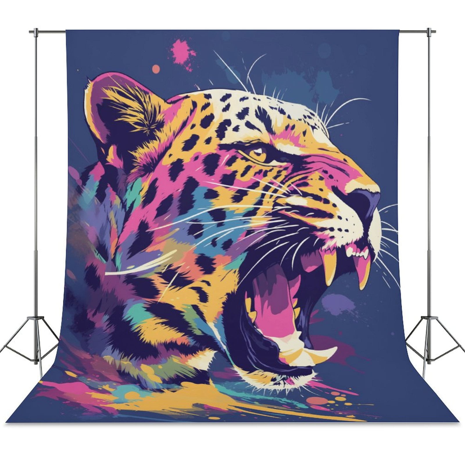 Tiger Animal Graffiti Spring Wall Backdrop Background Floral Backdrops ...