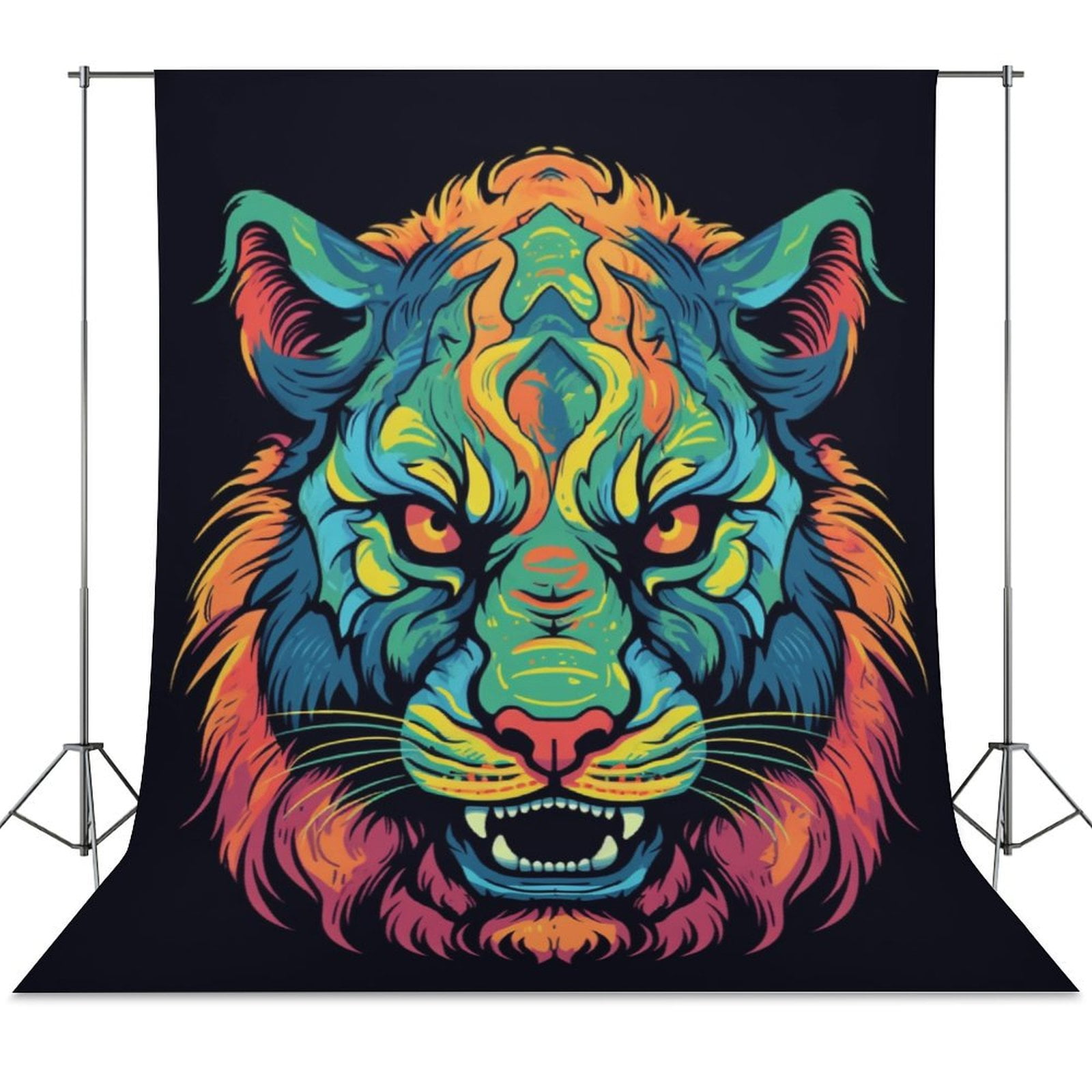 Tiger Animal Graffiti Spring Wall Backdrop Background Floral Backdrops ...