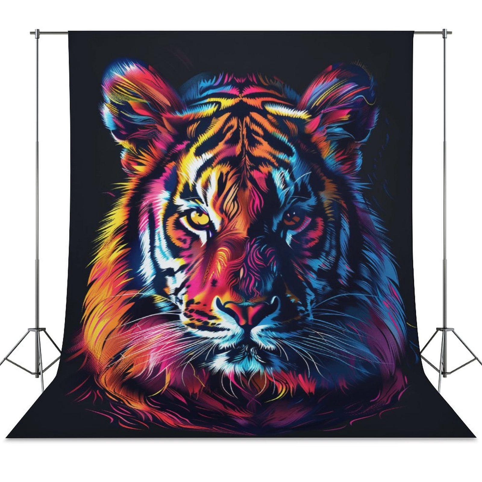 Tiger Animal Graffiti Spring Wall Backdrop Background Floral Backdrops ...