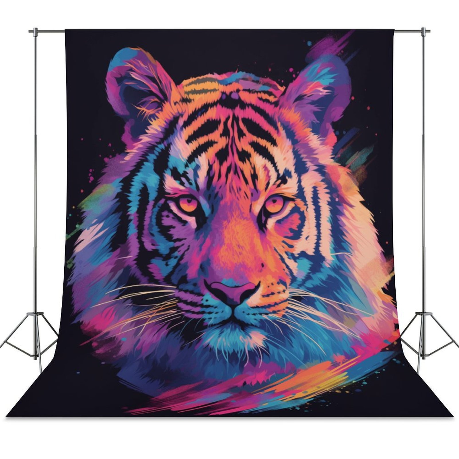 Tiger Animal Graffiti Spring Wall Backdrop Background Floral Backdrops ...