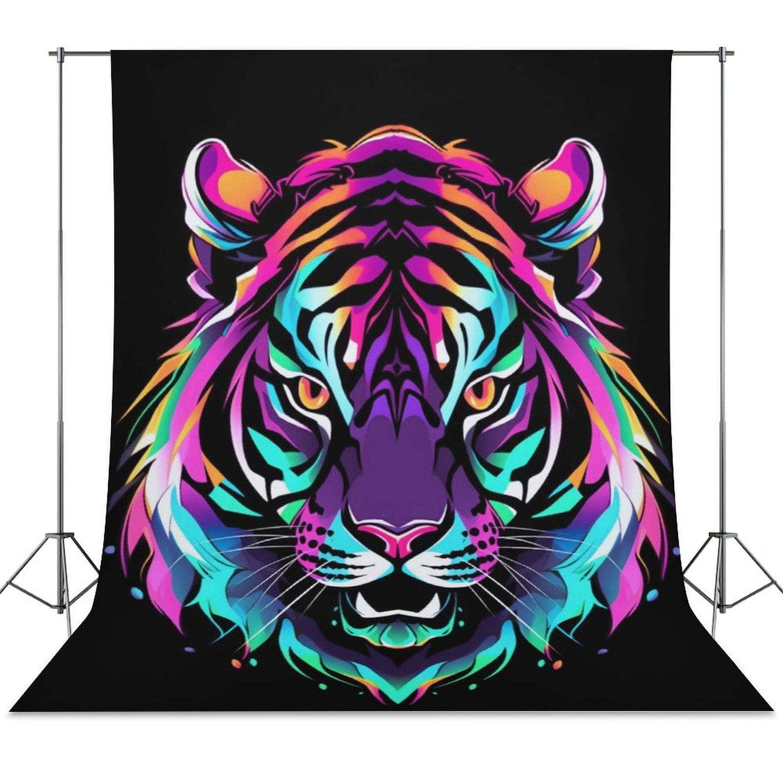 Tiger Animal Graffiti Spring Wall Backdrop Background Floral Backdrops ...