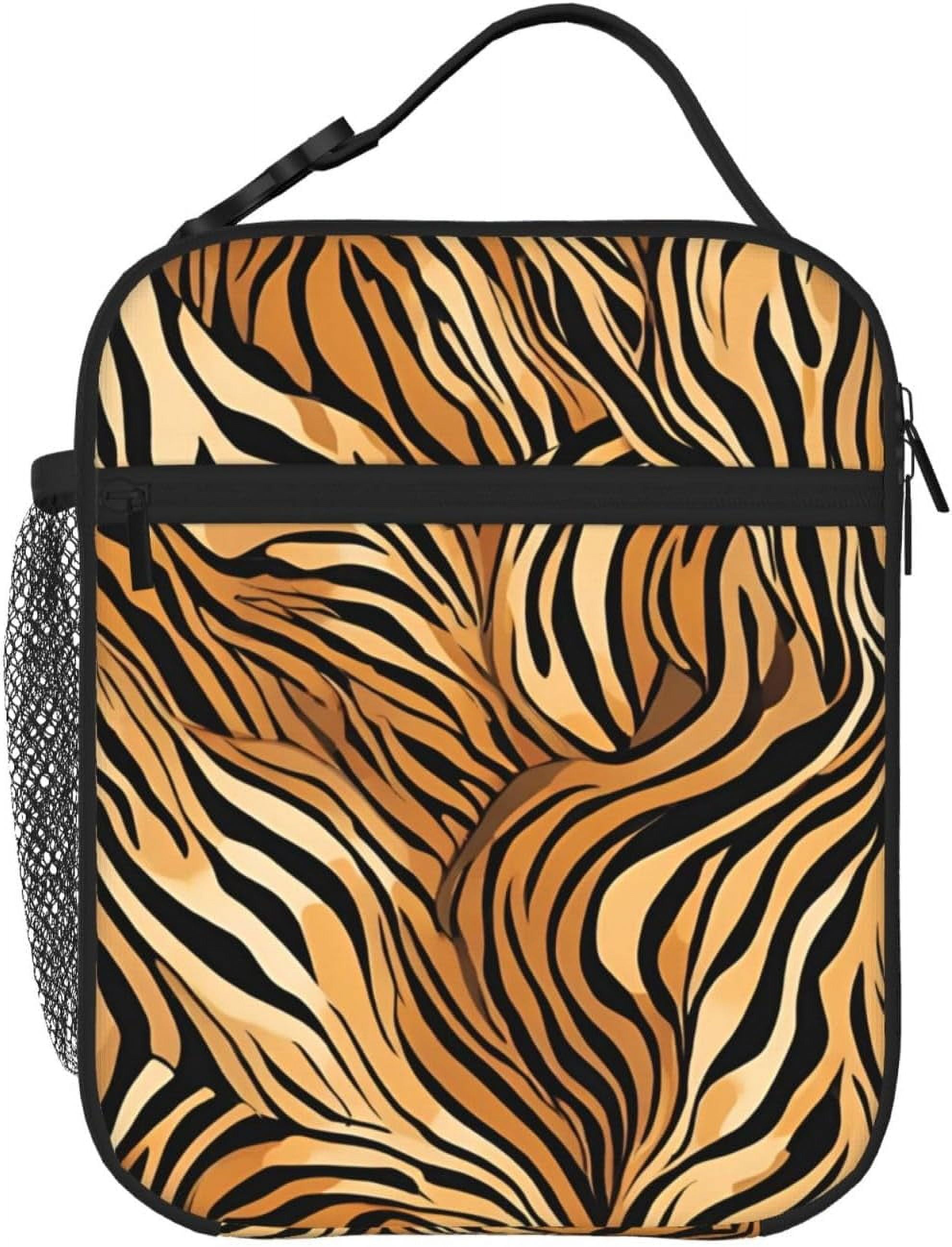 Tiger Animal Skin Pattern Print Lunch Box Insulated for Women Men ...