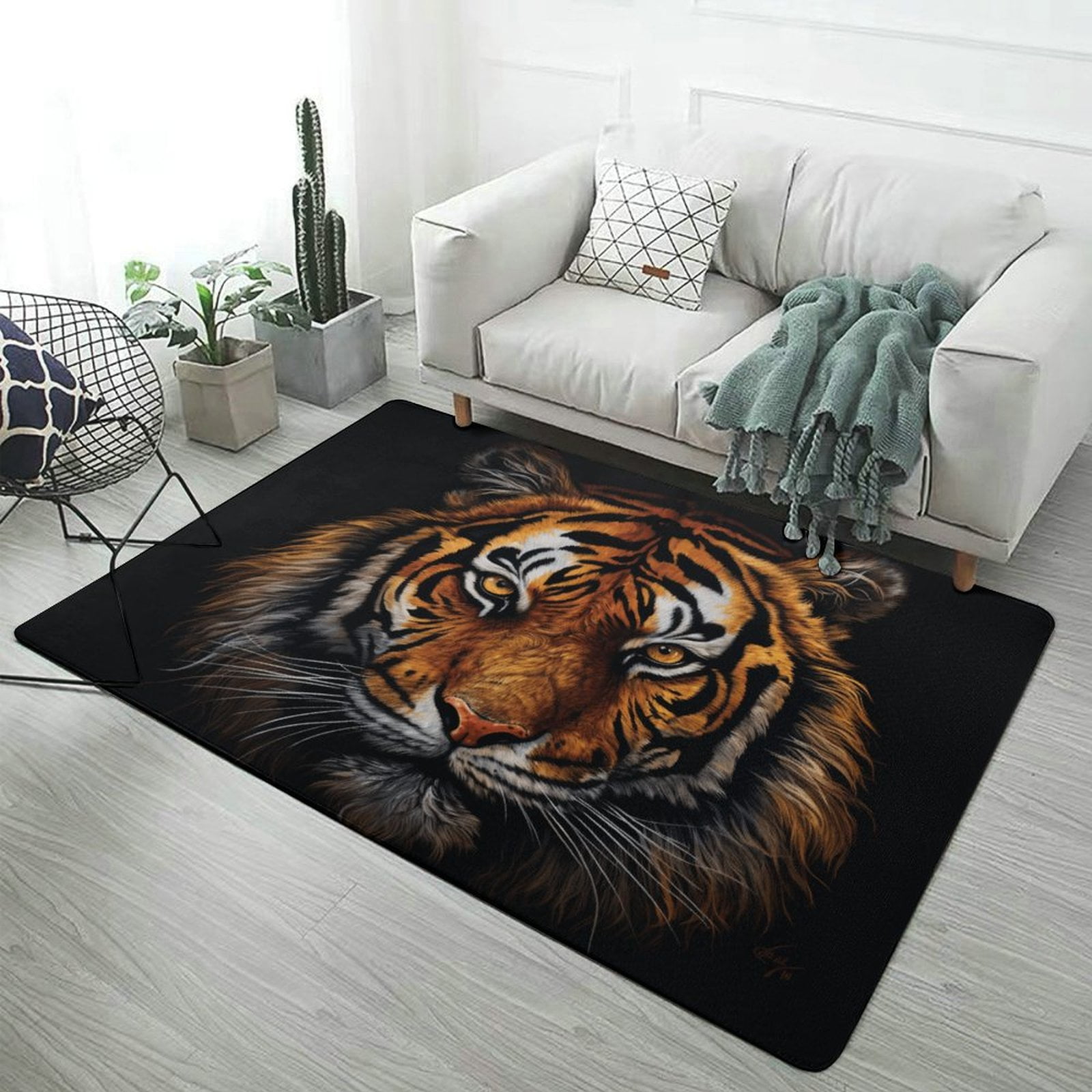 Tiger Animals Carpet Style Living Room Bedroom Rug Modern 3d Entry Door ...