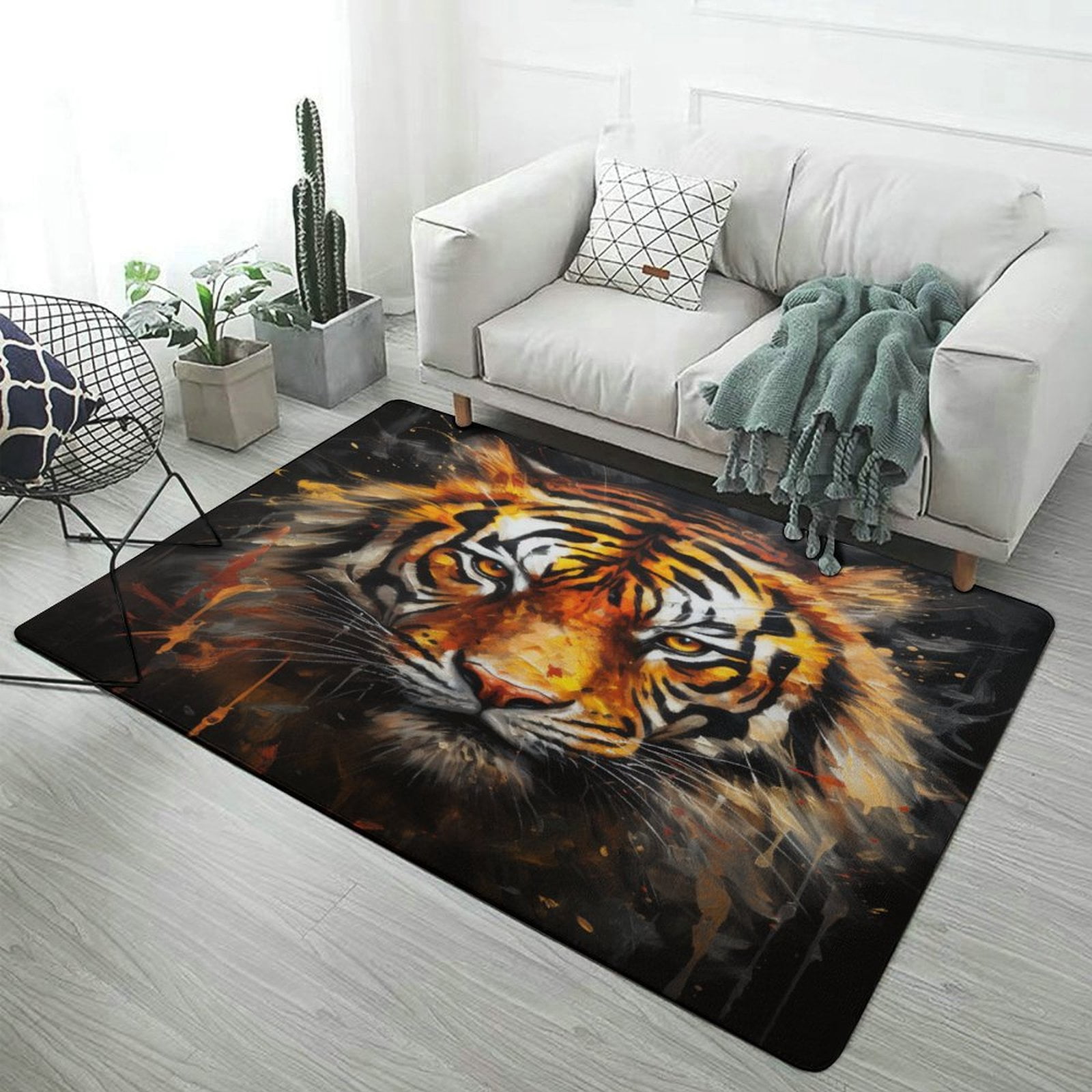 Tiger Animals Carpet Style Living Room Bedroom Rug Modern 3d Entry Door ...