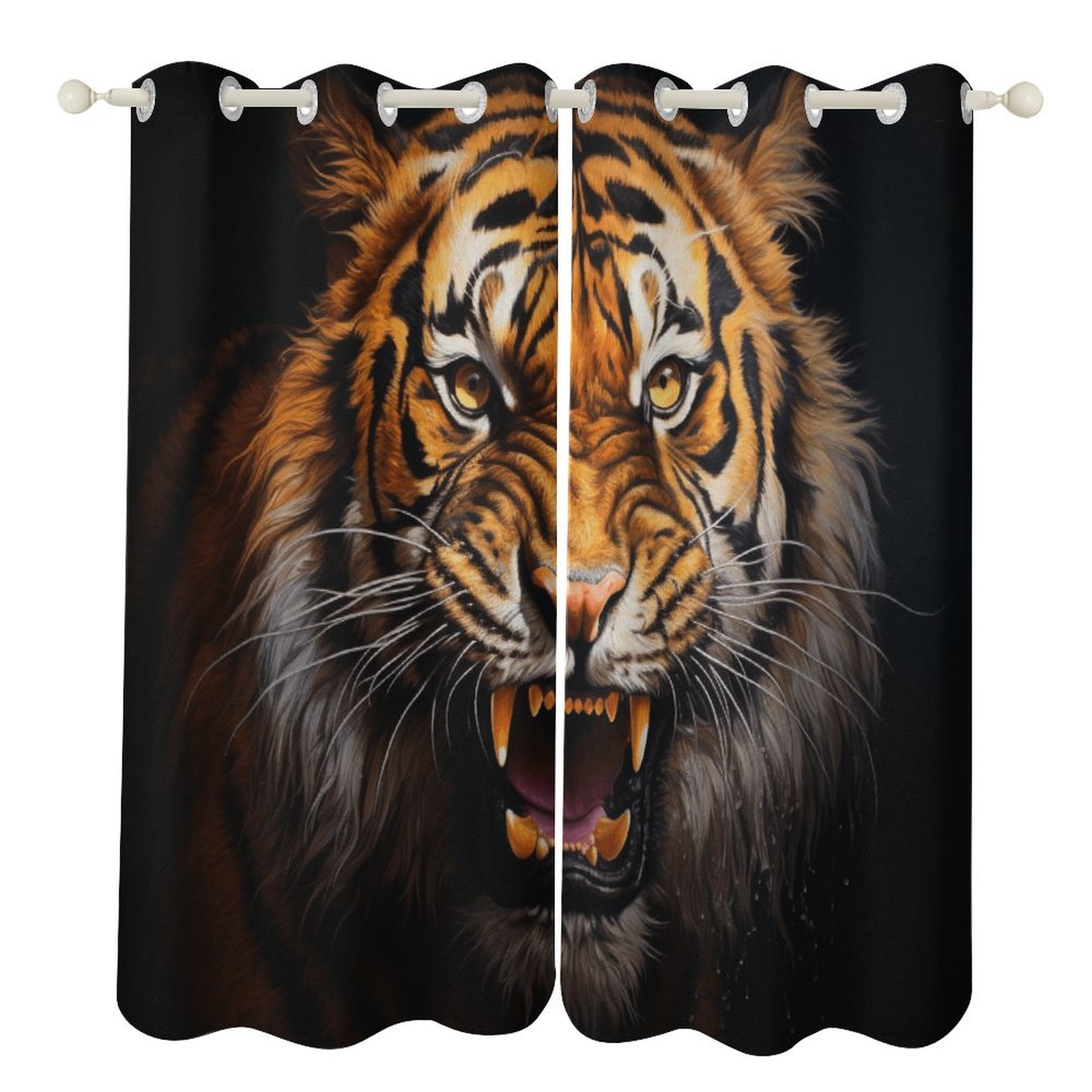 Tiger Animals Luxury Window Curtains Blinds for Living Room Kids ...