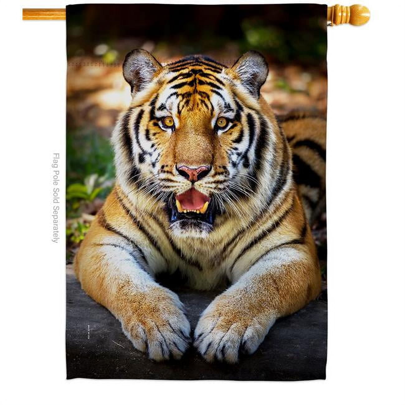 Tiger Animals Wildlife 28 x 40 in. Double-Sided Decorative Vertical ...