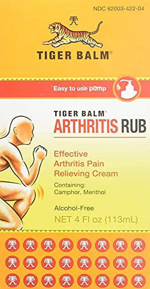 Tiger Balm Arthritis Rub, 4 oz. â€“ Sore Muscle and Joint Relief Cream ...