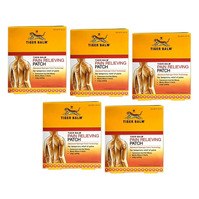 Tiger Balm Muscle Relief Medicine - Back Pain Relieving Patch, 5 ea ...