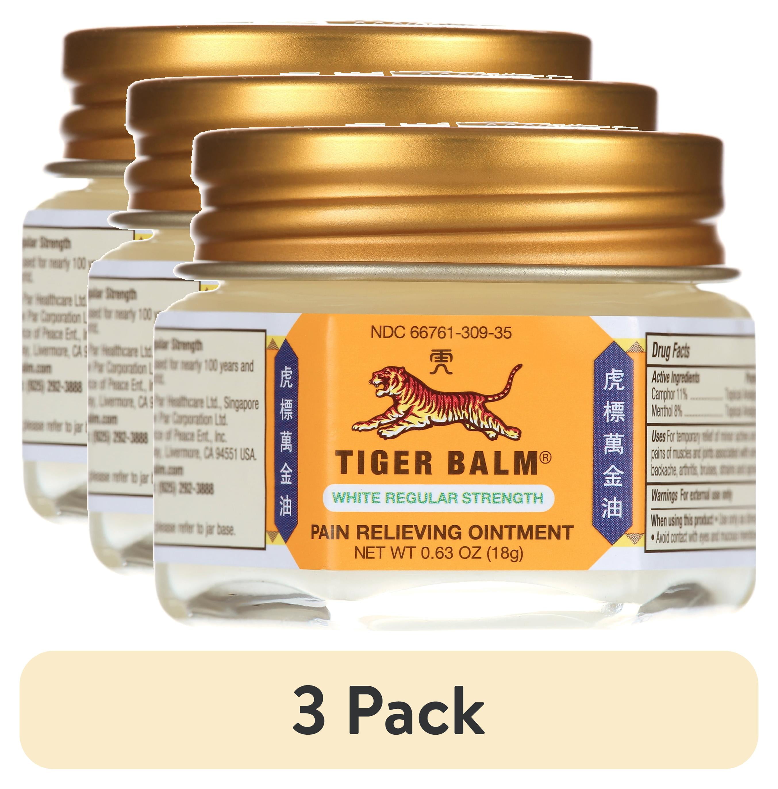 (3 pack) Tiger Balm Pain Relief Ointment, 0.63 oz Jar, Relief for ...