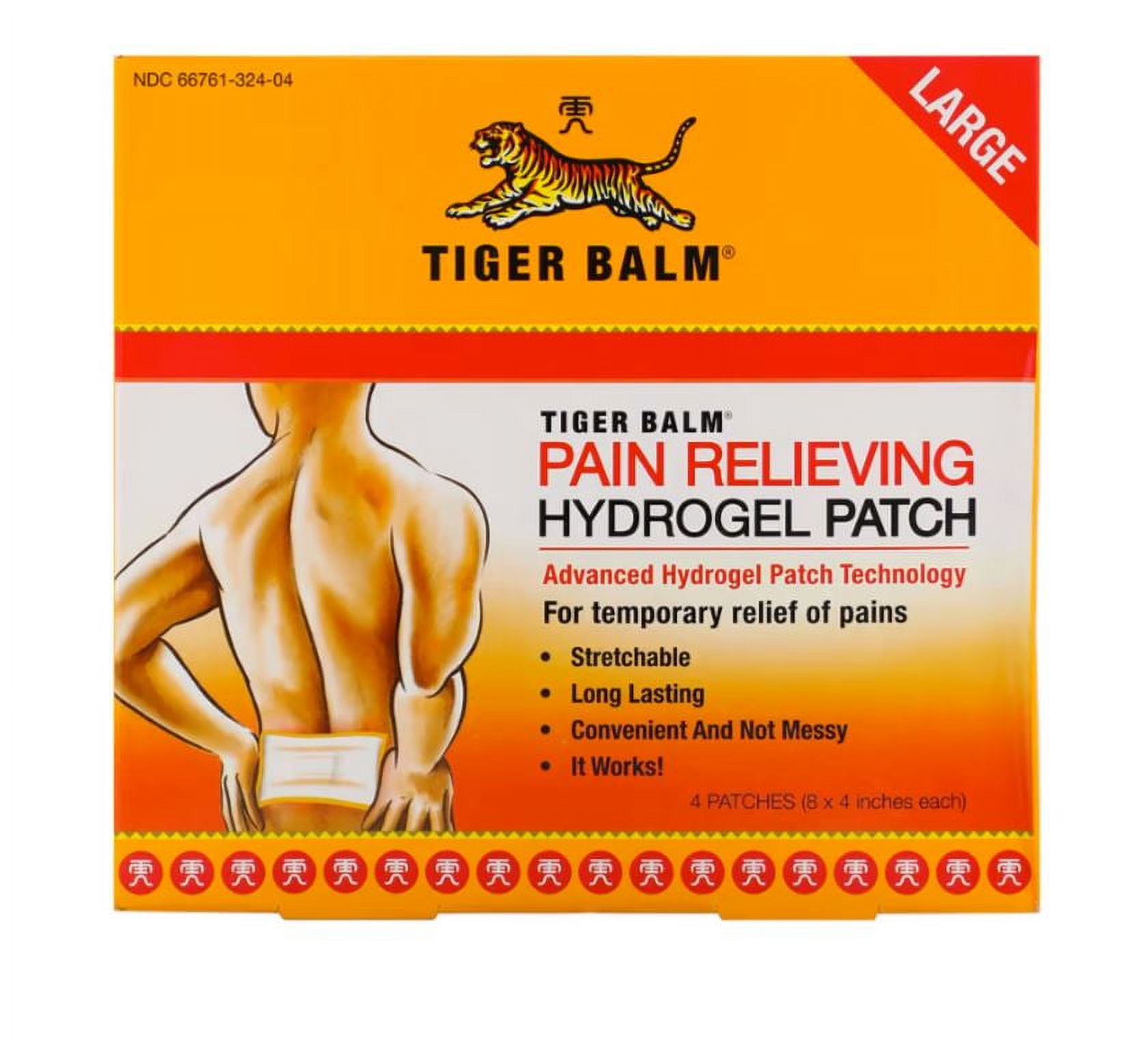 Tiger Balm Large Topical Pain Relief Patches, 4 Patches, 8 x 4 in. Each ...