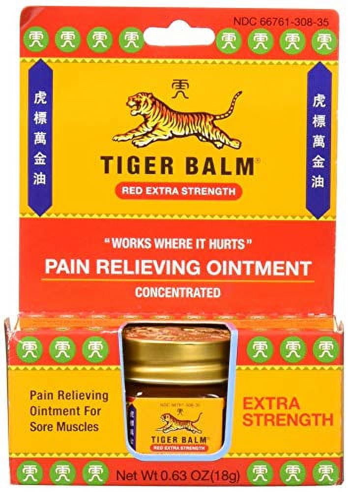 Tiger Balm Red Extra Strength Pain Relieving Ointment, 0.63 Oz, Topical ...