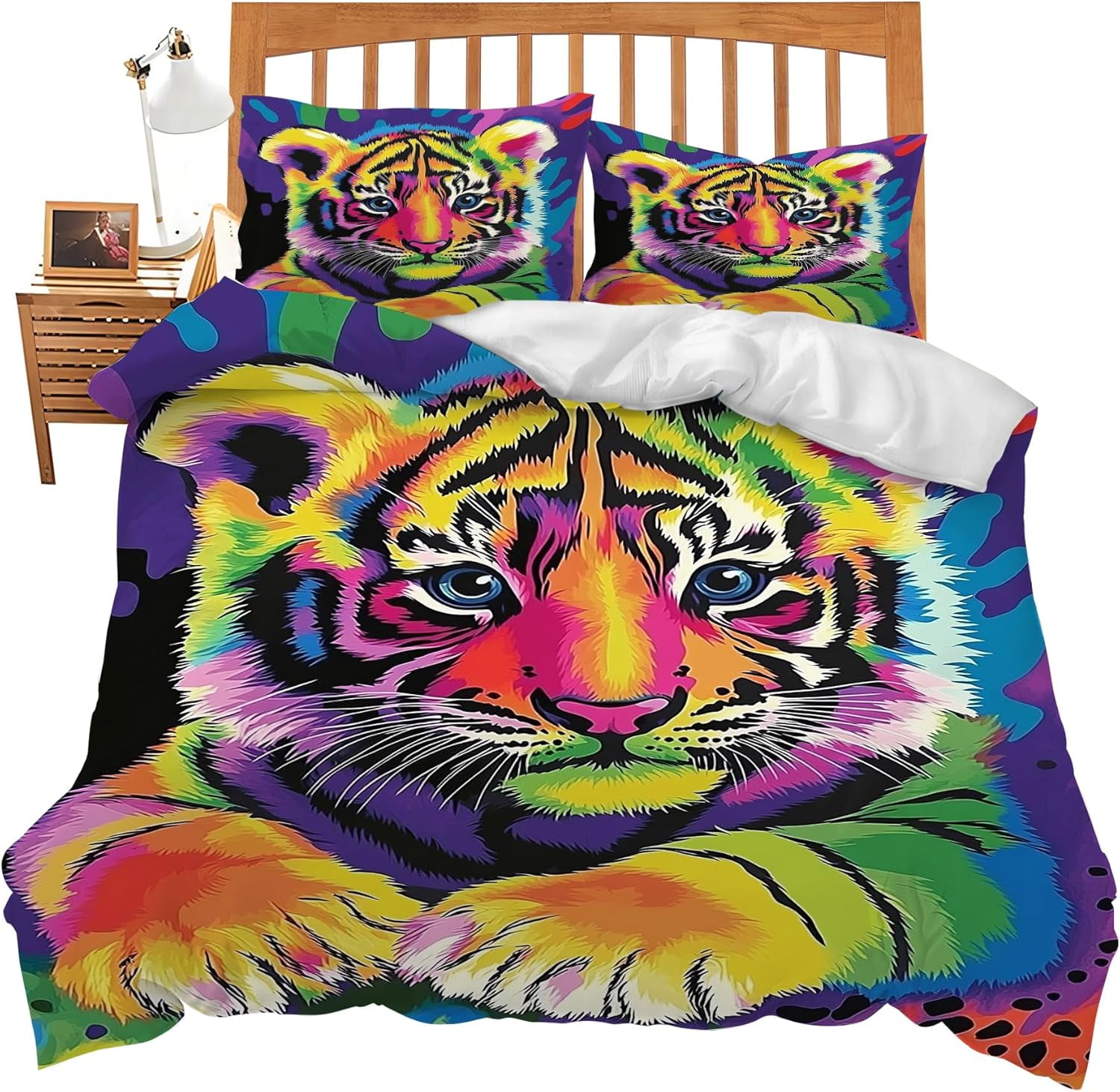 Tiger Bedding Set - Cute Tiger Duvet Cover & Quilt Set with 2 ...