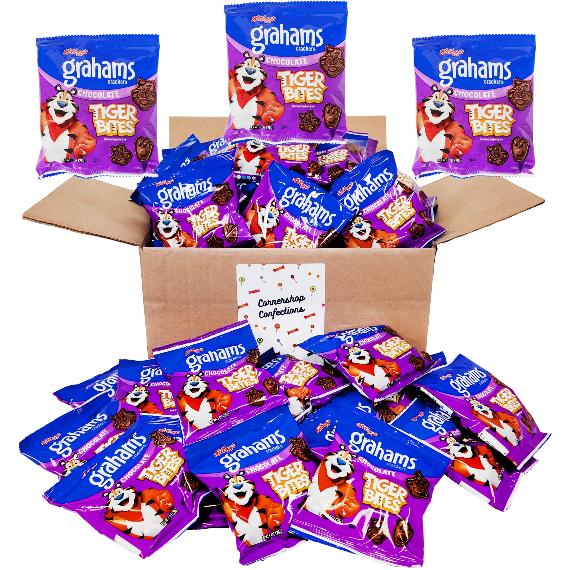 Tiger Bites Chocolate Graham Crackers Bulk Pack - 60 Individually ...