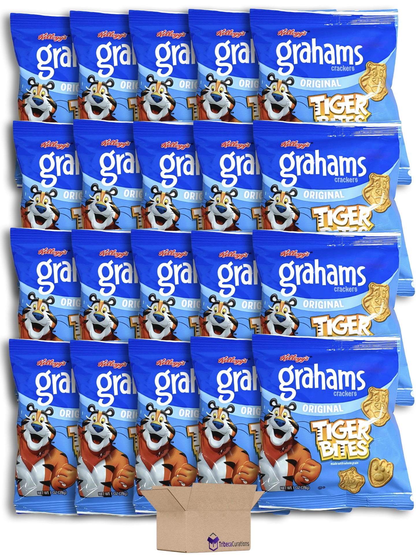 Kellogg's Tiger Bites Original Grahams Crackers, 1 Ounce, Pack of 20 ...