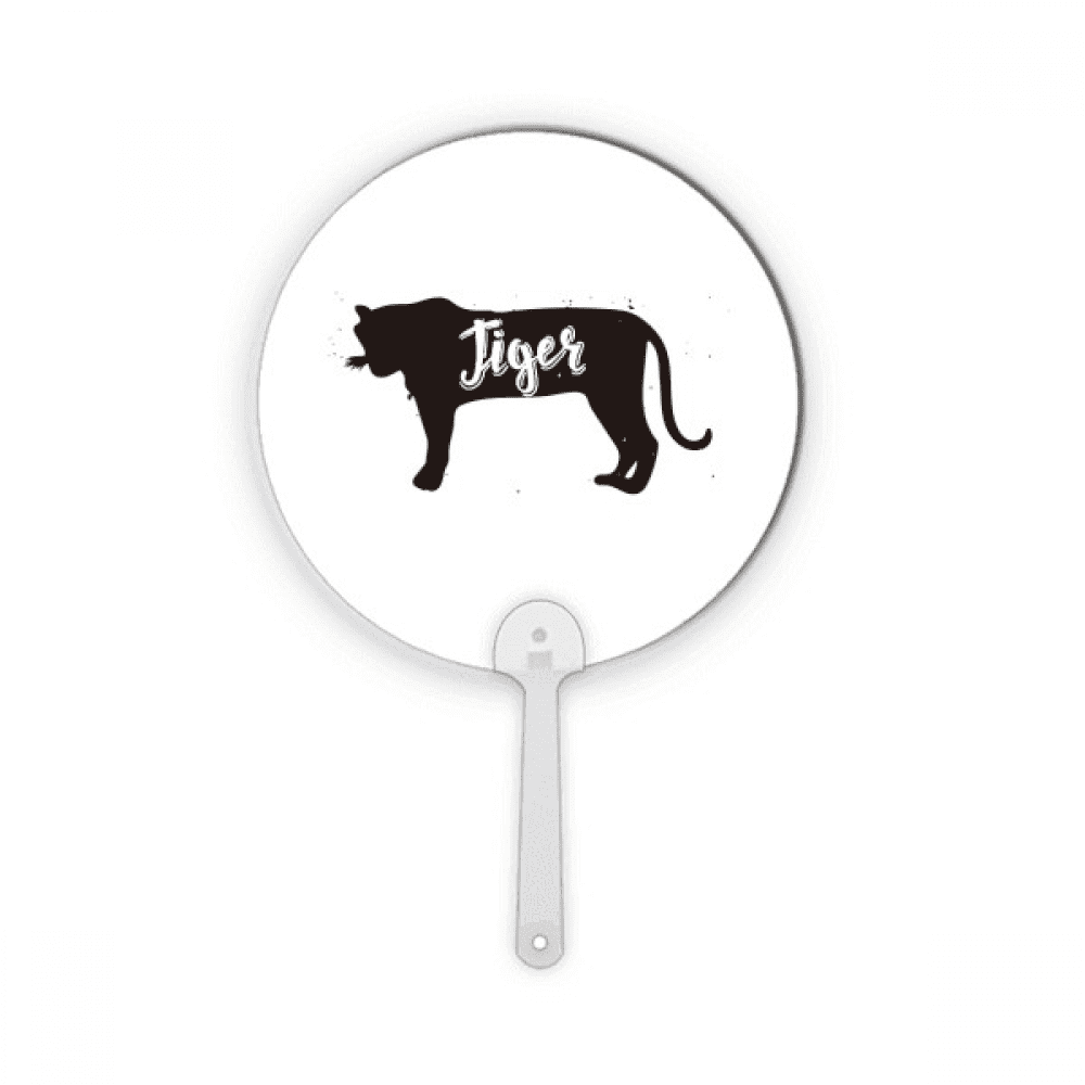 Tiger Black And White Animal Plastic Round Handheld Fan Decorations ...