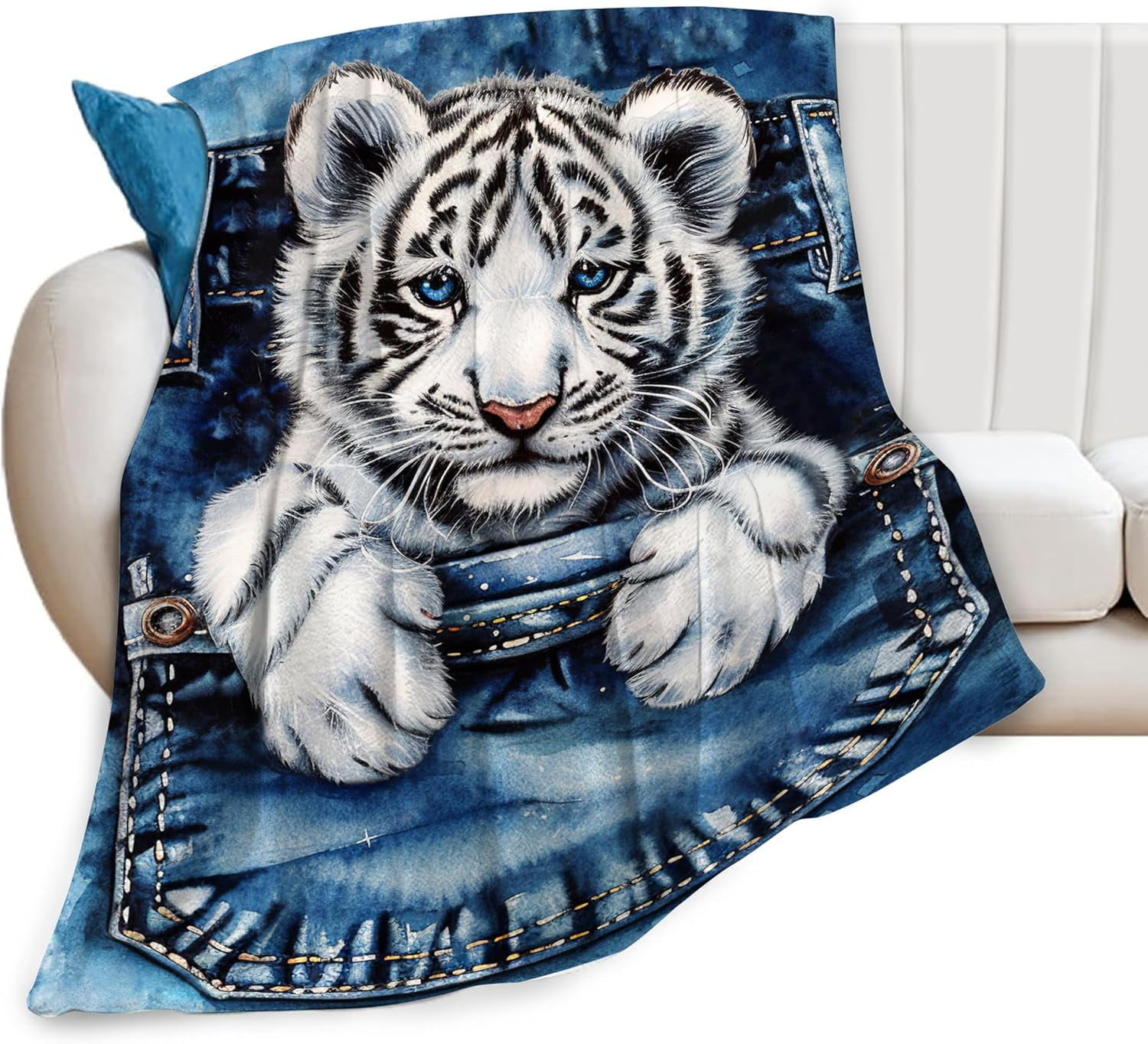 Tiger Blanket Mexican Animal Throw Blankets Cozy Fleece Flannel Plush ...