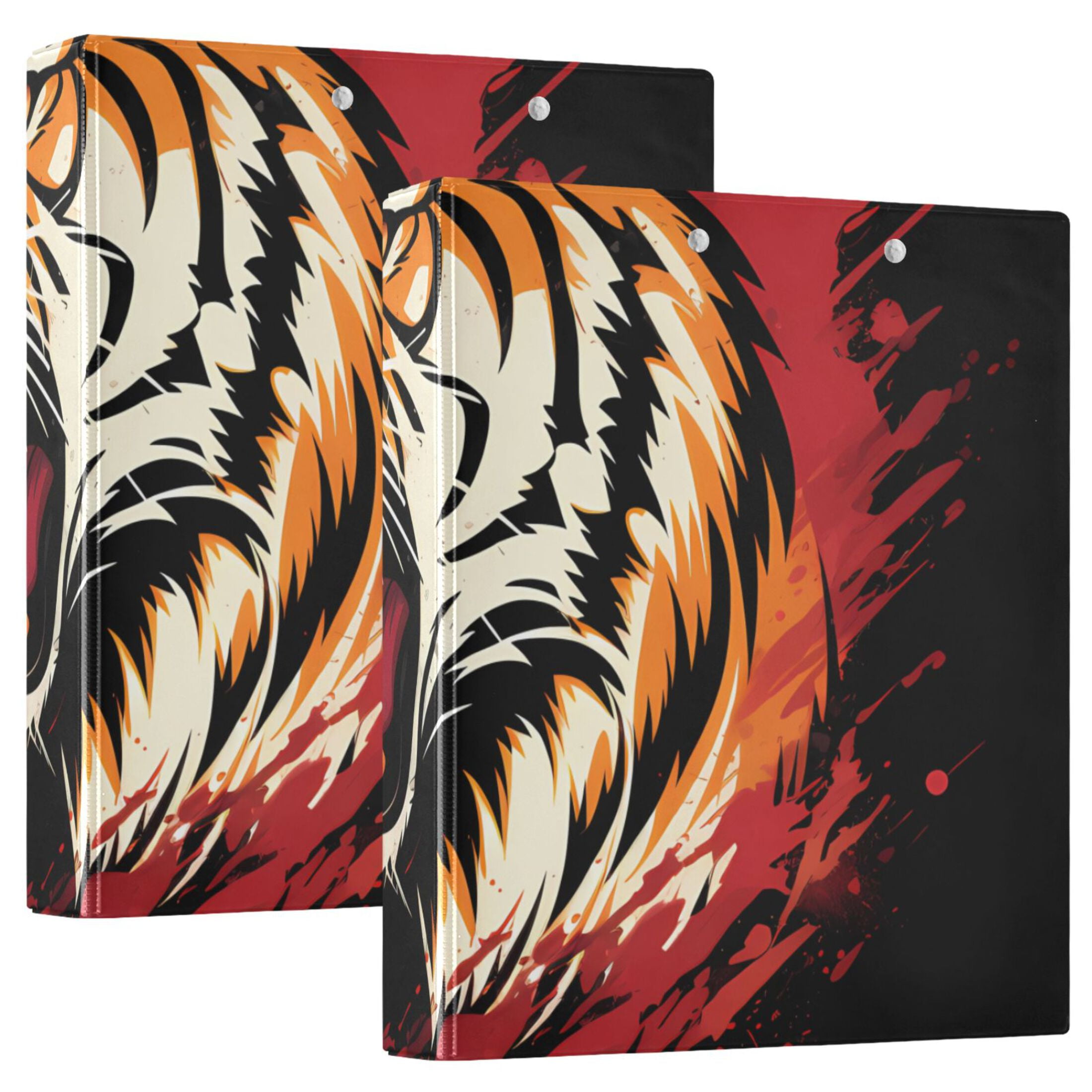 Tiger Blood 3 Ring Binders 1.5 inch Hardcover File Folders with Interior Pockets A4 Size ...