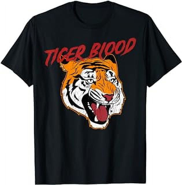Tiger Blood Distressed Roaring Tiger Graphic T-Shirt - Walmart.com