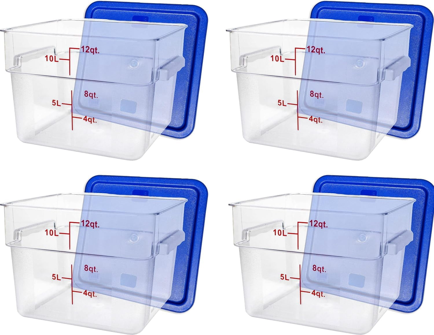 Tiger Chef 12 Quart Commercial Grade Clear Food Storage Square ...