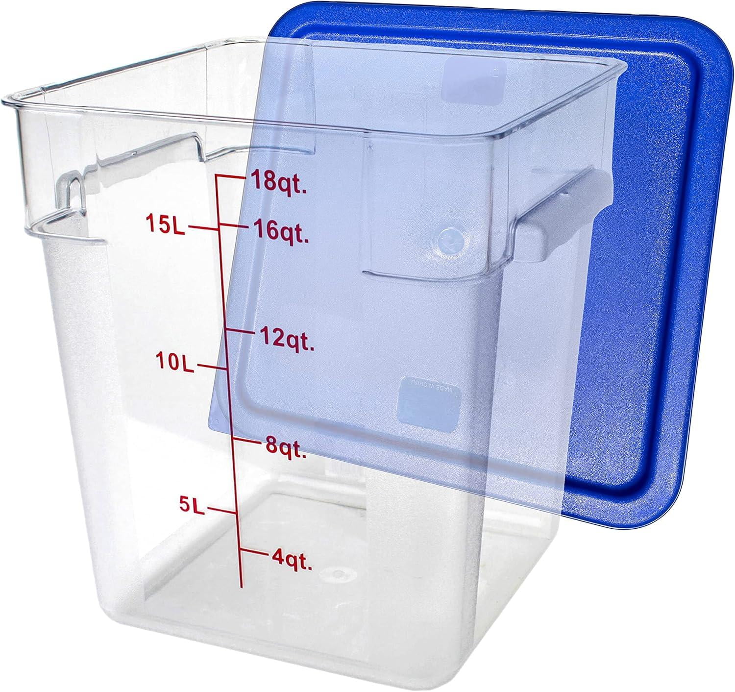 Tiger Chef 18 Quart Commercial Grade Clear Food Storage Square ...