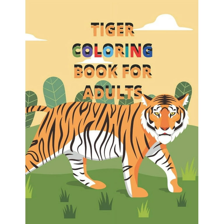 tiger with flowers coloring page