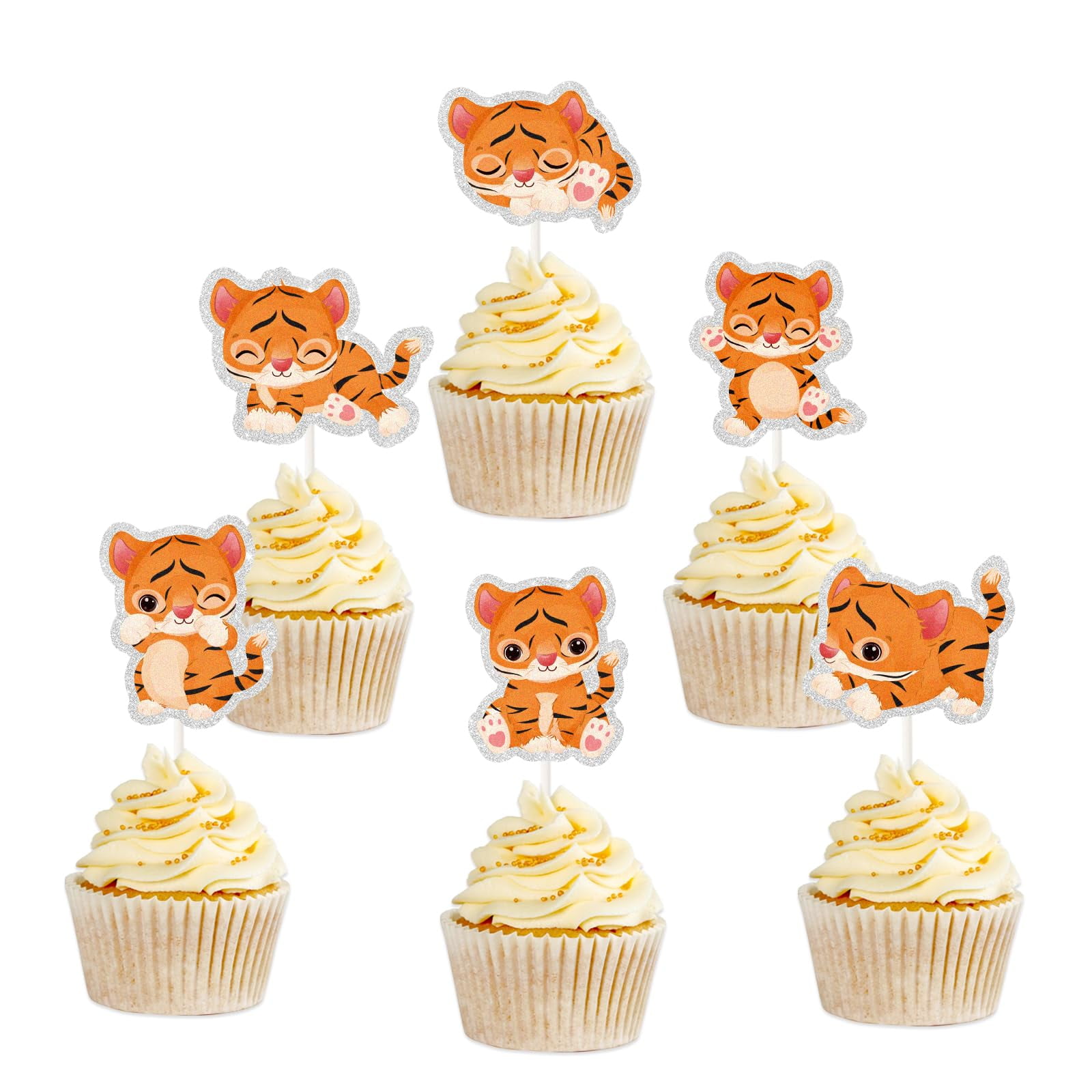 Tiger Cupcake Topper, Wild Tiger Animal Dessert Cake Topper - Wildlife ...