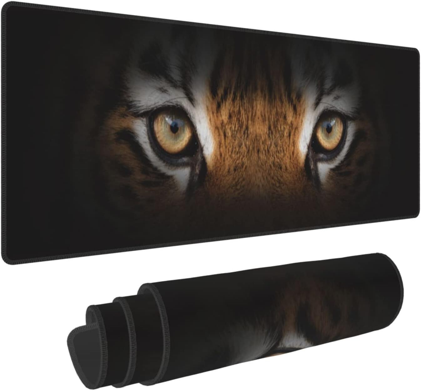 Tiger in Darkness Extended Gaming Mouse Pad Large Desk Mat with Non ...