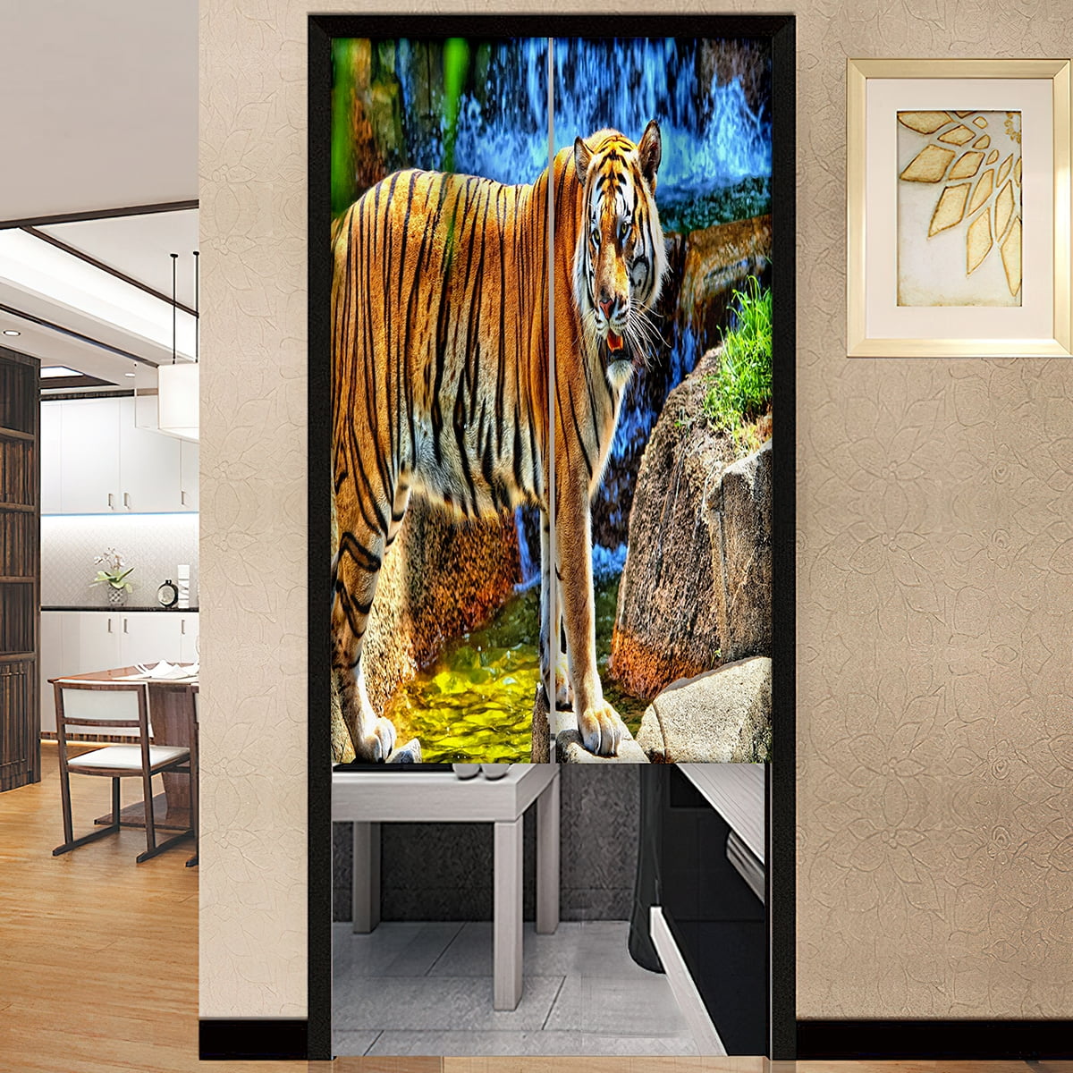 Tiger Door Curtains Wild Animal Short Noren for Boys Teens Adult ...
