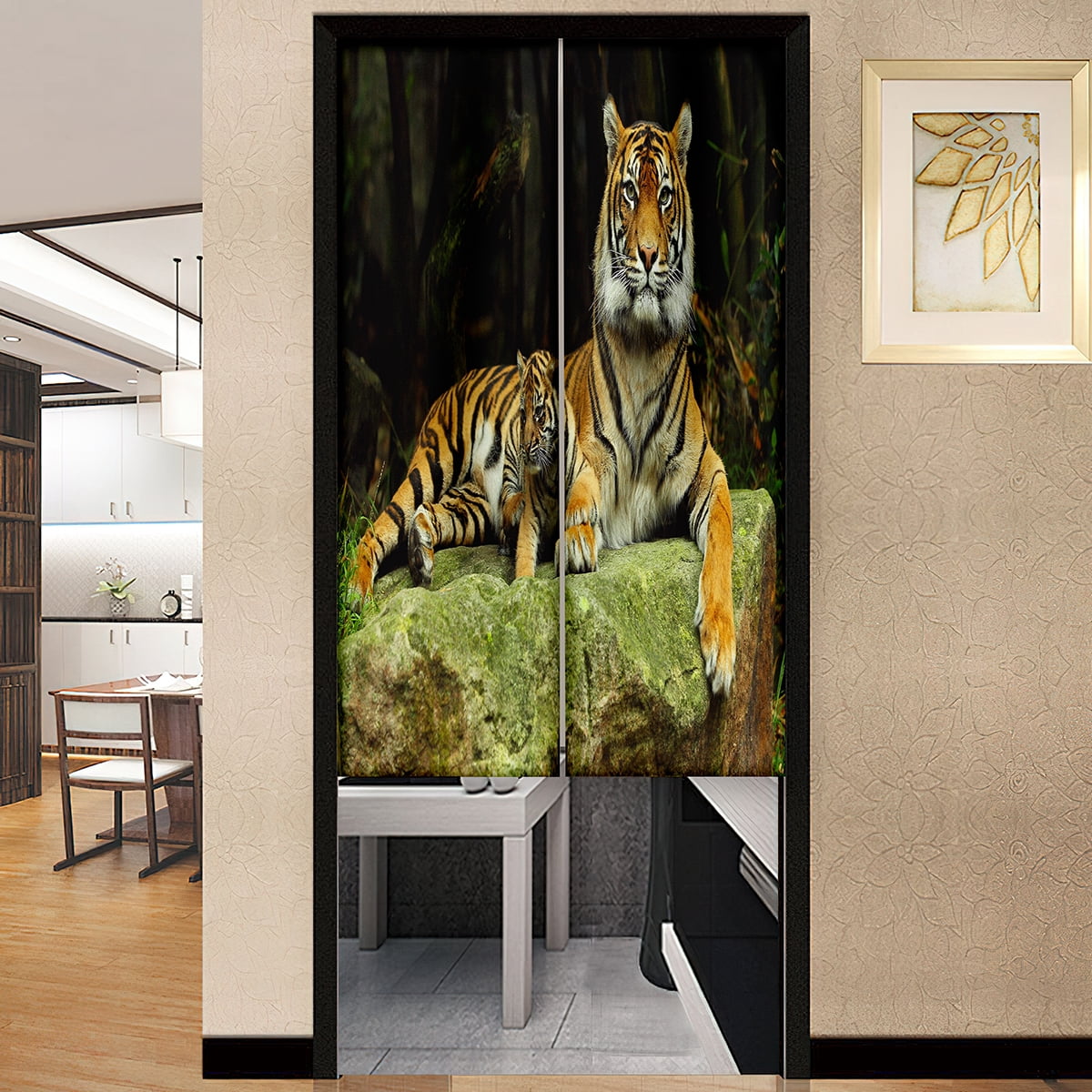 Tiger Door Curtains Wild Animal Short Noren for Boys Teens Adult ...