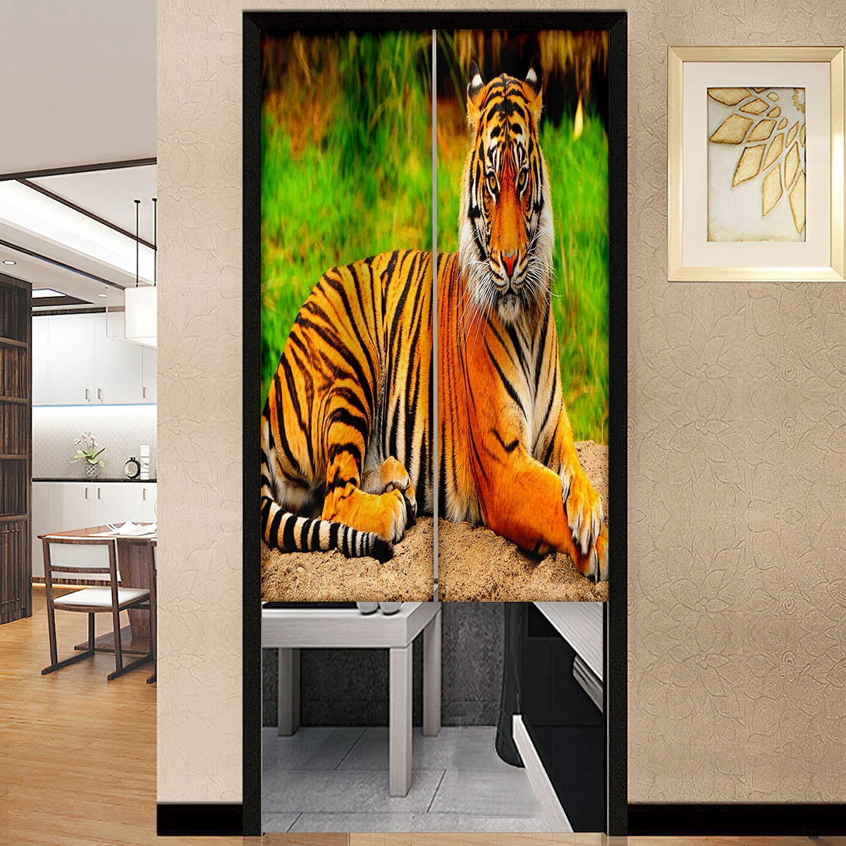Tiger Door Curtains Wild Animal Short Noren for Boys Teens Adult ...