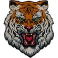 Tiger Embroidered Patches The Roaring Tiger Embroidery Applique Patches Animal Fabric Patches ...