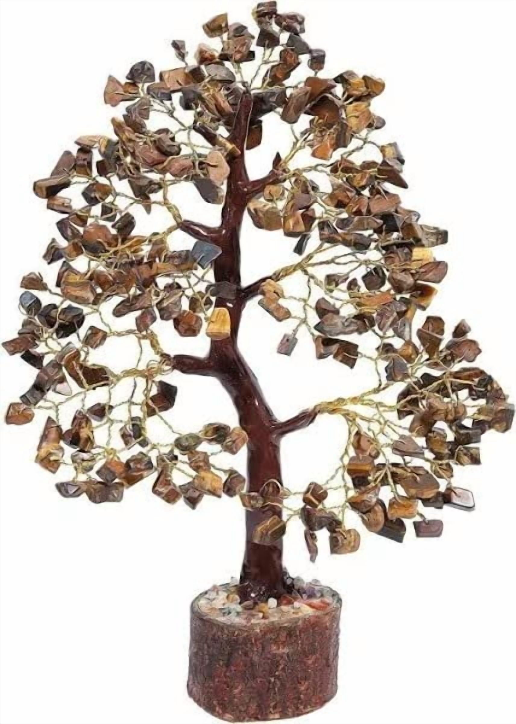 Tiger Eye Stone Tree of Life, Chakra Healing Crystal Decor for Positive ...