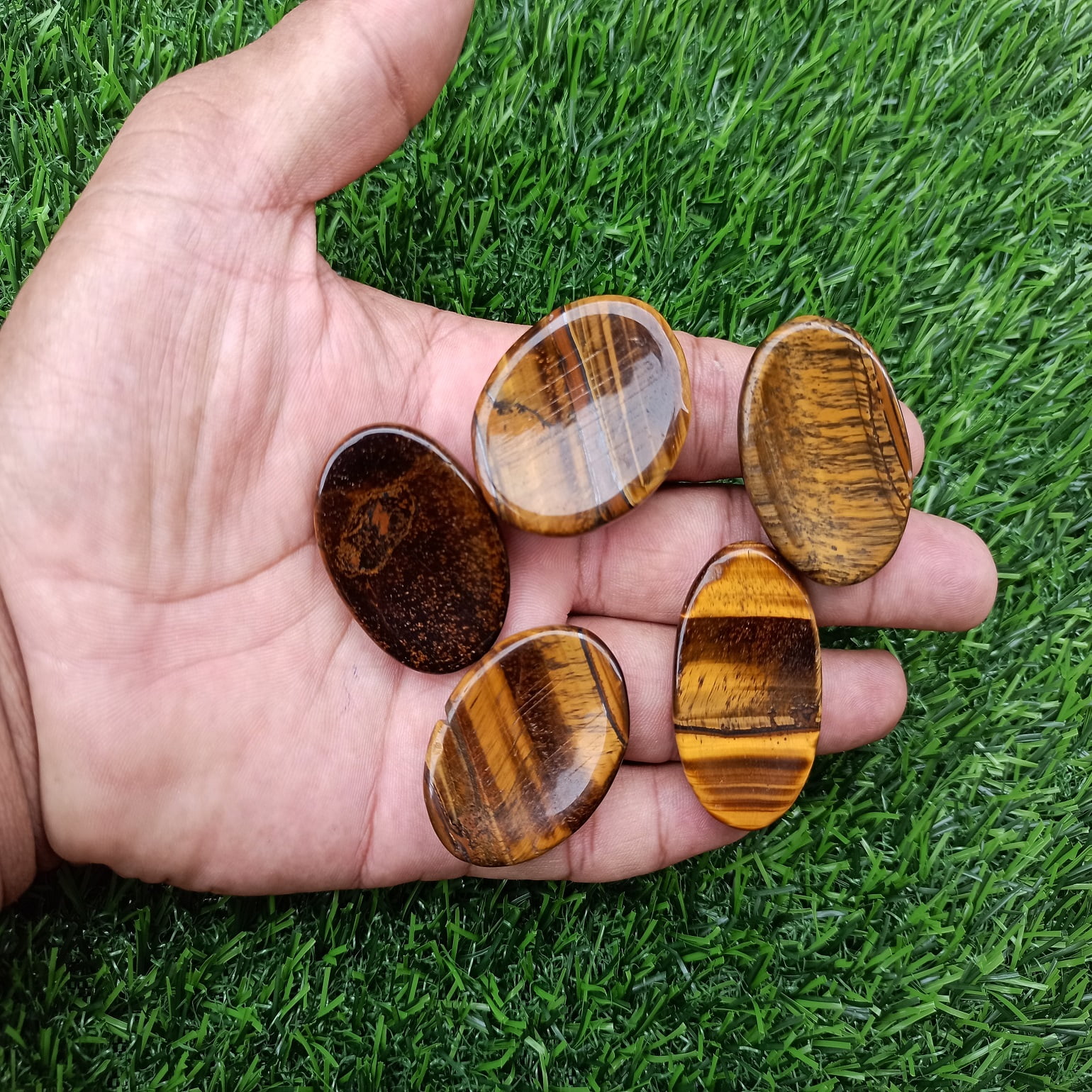 Tiger Eye Worry Stone for Crystal Healing Pocket Palm Stone Thumb Stone ...