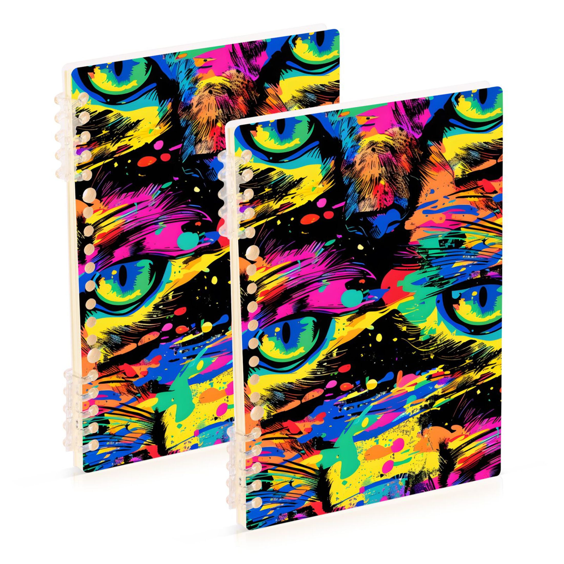 Tiger Eyes Ring Binder Notebook Journey Note Diary College Ruled Spiral ...